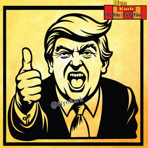 STL file donald Trump thumb up svg, stl file ⬆️ (SVG)・3D print design ...
