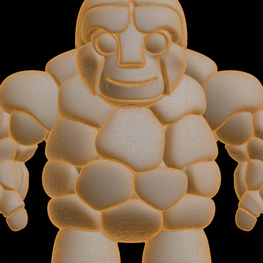 👹 Pebble Golem Figure Fantasy Creature・ 3D File for 3D printing・Cults