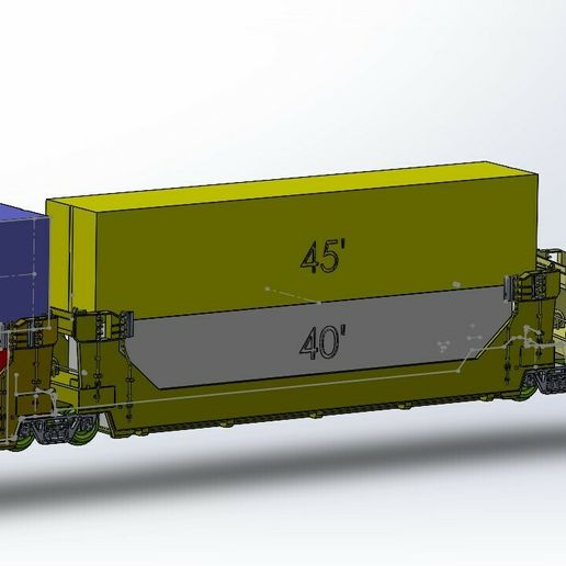 🚆 TRAIN: Twin-stack car, HO 1:87・ 3D File for ・Cults