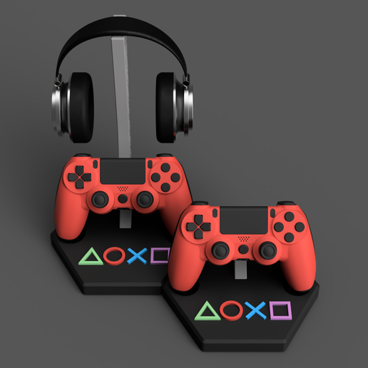 STL file HexaDock PS Signs Modular Gaming Stand 🎮 ・3D printable design ...