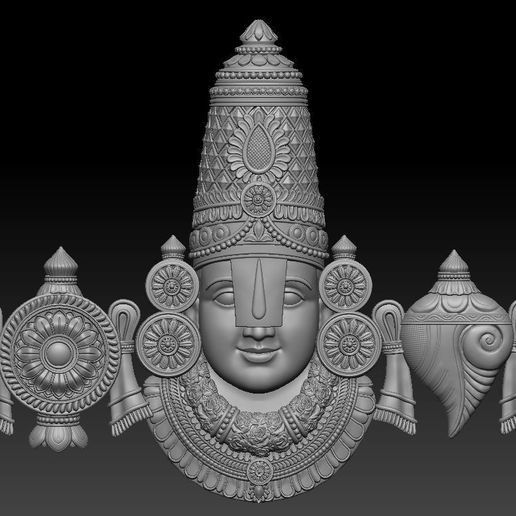 🪵 Lord Venkateswara Swamy 3d model for jewelry CAD | Lord Balaji 3d ...