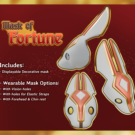 🐇 Sky CotL: Rabbit Season of Fortune Mask (Wearable) - .STL files・ STL ...
