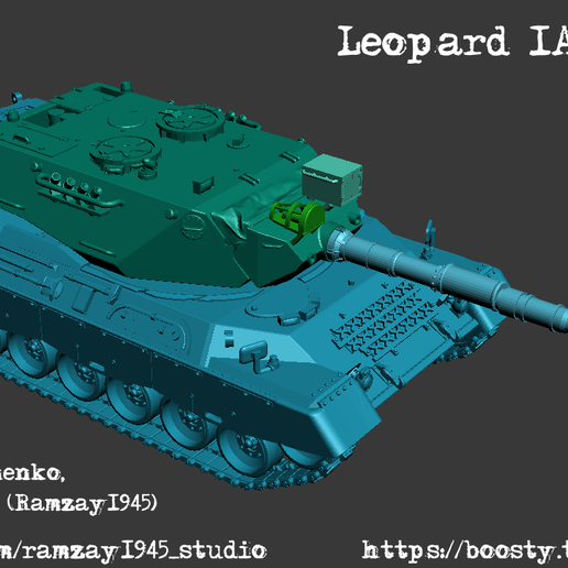 🐆 Leopard 1A3 / 1A4 MBT alemán de la guerra fría 1:100・Archivo STL para Impresión 3D・Cults