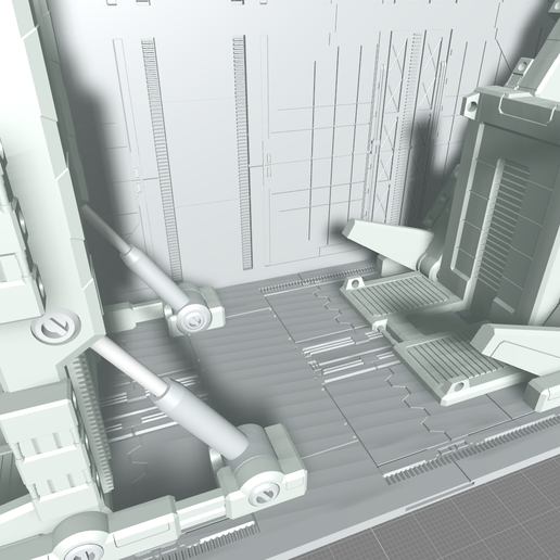 🤖 MHB08OF-Classic Mech Hangar Platform Deck Fixture 3D print model・ STL ...