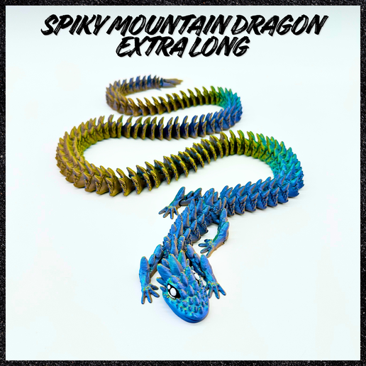 ⛰️ Spiky Mountain Dragon - Extra Long Version・Free STL File for 3D ...