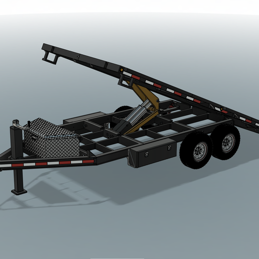 🚐 1/8.5 scale RC Bumper Pull Tilt Deck Trailer・ 3D File for 3D printing ...