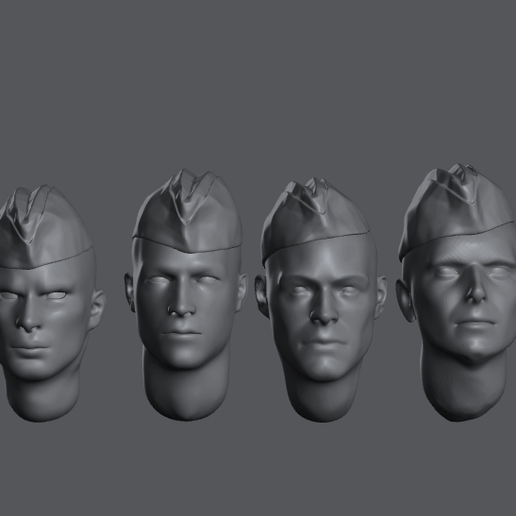 🎲 Soviet Heads in Pilotka Caps・Free STL File for ・Cults