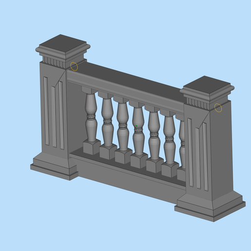 🏠 house guardrail stone pillar stone railing 09 fence shape scene ...