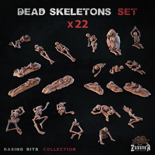 😵 Dead Skeletons - Basing Bits・ 3D File for 3D printing・Cults