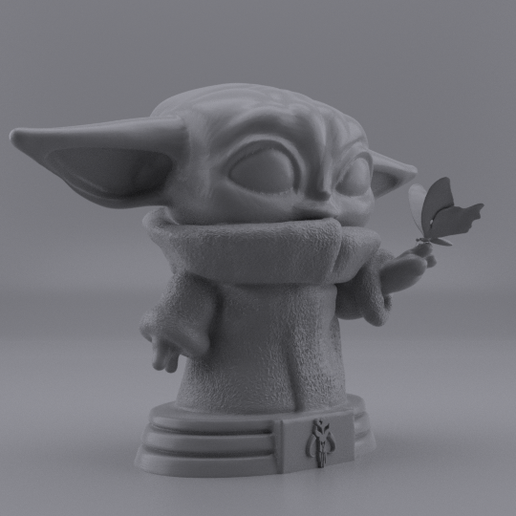 STL file GROGU CHIBI WITH BUTTERFLY 🦋 ・3D print design to download・Cults