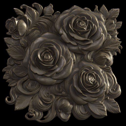 🎁 Lovely Gift of Roses Relief STL file for 3d printing or CNC・ STL File ...