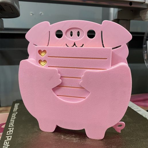 🧲 Magnetic Pig Sticky Note Holder with Check Mark Stencil・ STL File for ...