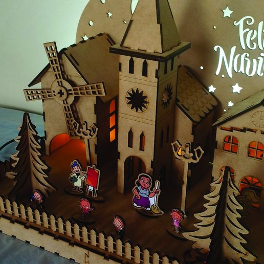 🎄 Christmas Village・ 3D File for 3D printing and CNC machining - Laser ...