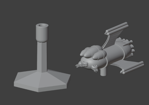 🛰 Space Combat Monitor Class Trillian Raumschiff und Flight Stand STL ...