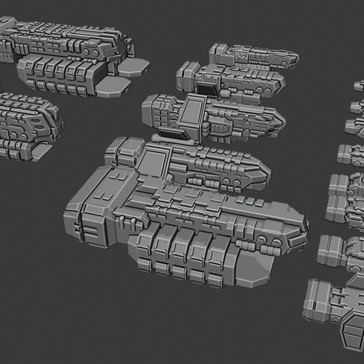 Free STL file Spaceship fleet 🚀 ・3D printer design to download・Cults