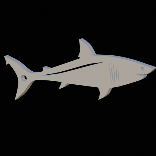 🦈 white shark fish 2d keychain / pendant・ STL File for 3D printing・Cults