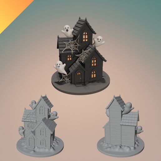 👻 Haunted House with Ghosts – 3D Printable Halloween Decoration STL ...