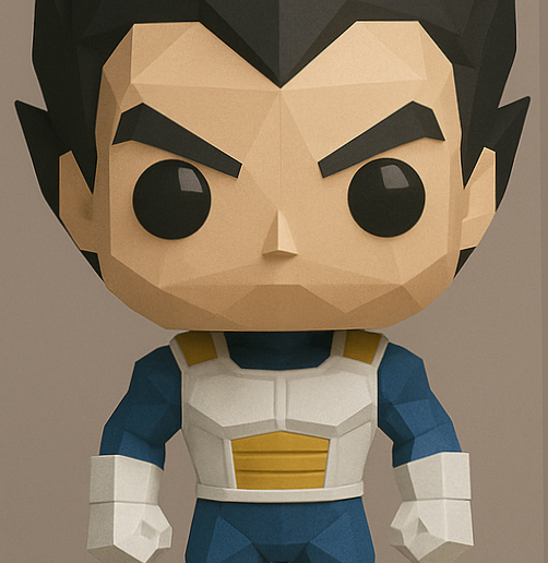🎨 Funko Low Poly Vegeta・ STL File for 3D printing・Cults