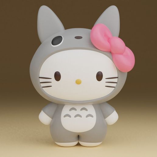 👋 Hello kitty Totoro・ STL File for 3D printing・Cults