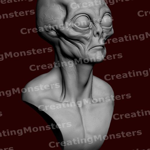 👽 ALIEN BUST STL・ 3D File for 3D printing・Cults
