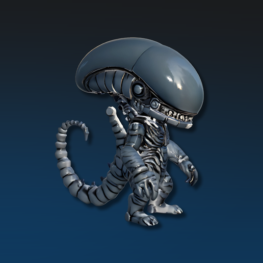 👽 Chibi Xenomorph - Tender and Lethal Alien・ STL File for 3D printing・Cults