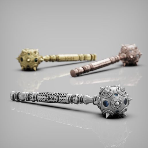 3D file Сeremonial mace with spikes 🔑 ・Template to download and 3D ...