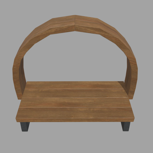 🪵 Low Poly Wooden Bench // Design 010・ STL File for 3D printing・Cults