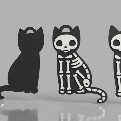 STL file Gato calavera 🔑 (3MF)・3D printing design to download・Cults