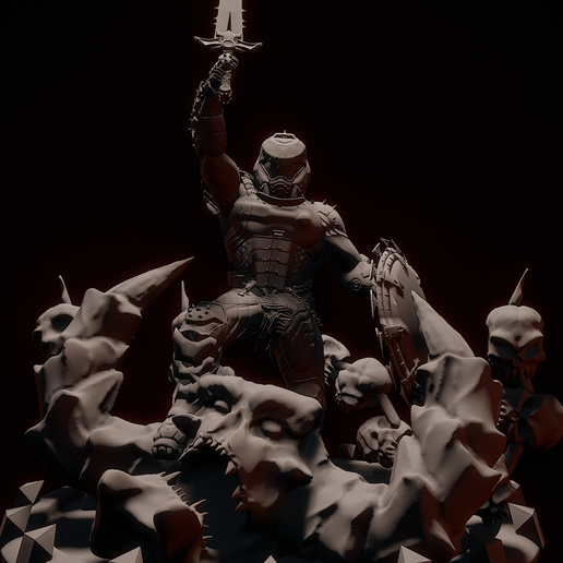 🦸 Doom Slayer Figure・ OBJ File for 3D printing・Cults
