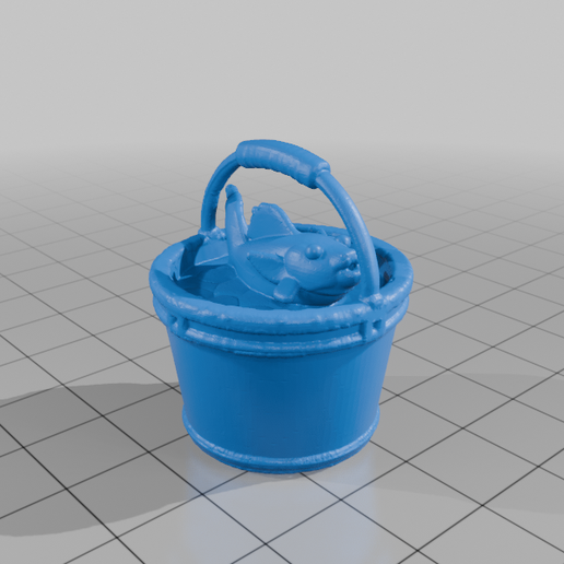 🪣 AI Slop Bucket w/ Fish [AI]・Free STL File for 3D printing・Cults