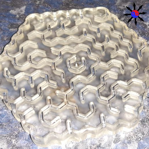 🧩 Hex Maze 6 cell/side・Archivo STL para Impresión 3D・Cults
