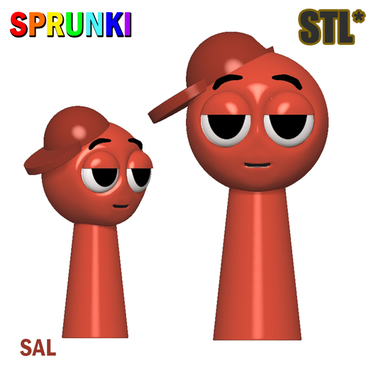STL file Sprunki Incredibox Sal STL 3D Model Character Fanart 🦸 (OBJ ...