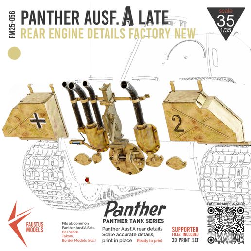 🪖 Panther A Rear Details - Late Version FM25-056・ 3D File for 3D ...