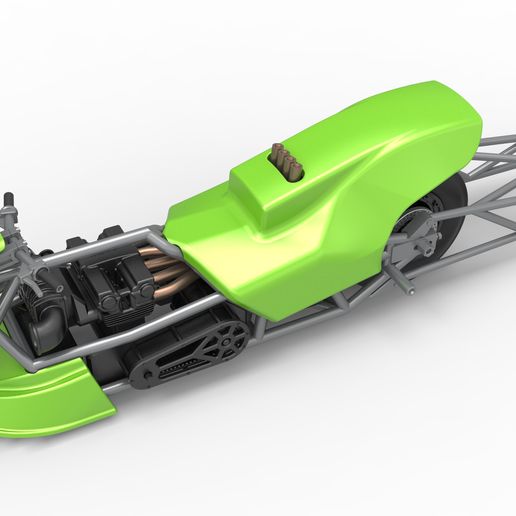 🔝 Diecast Top fuel dragster motorcycle Scale 1:25・ 3D File for 3D ...