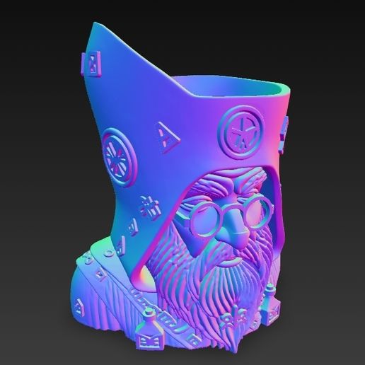 👤 Wise Wizard Bust Planter: 3D Print Object Adorned with Mystical ...