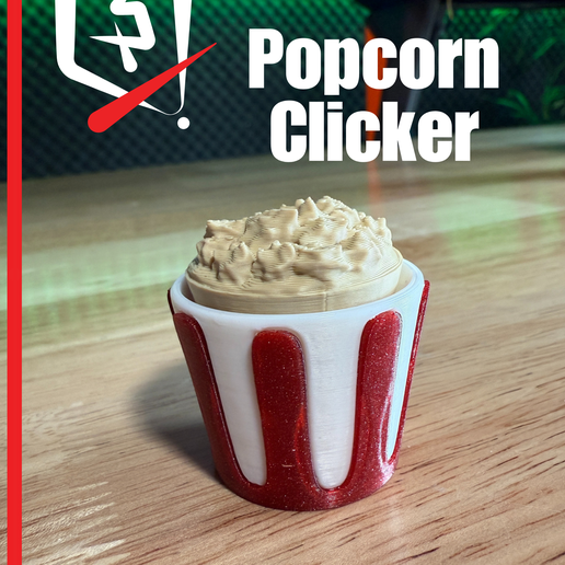 🍿 Popcorn Clicker・ STL File for 3D printing・Cults