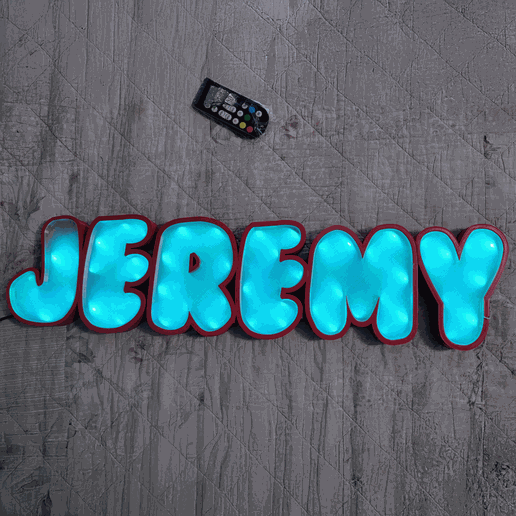 STL file Brilliant Name: Jeremy LED Sign 🚩 ・3D printable model to ...