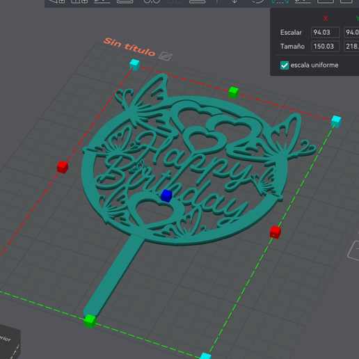 🍰 caketopper corabutterfly happybday・ STL File for 3D printing・Cults