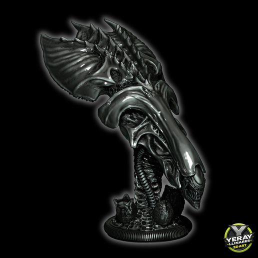 👽 Alien Queen Trophy Head - High Definition 3D Sculpture for FDM and ...