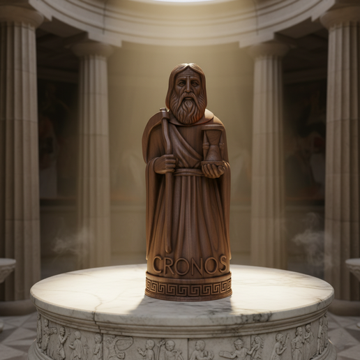 🏛️ God Chronos Totemic Style Greek Statue・ 3D File for 3D printing・Cults