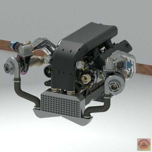 🚙 CHEVROLET ZZ 572 V8 TWIN TURBO - ENGINE・ STL File for 3D printing・Cults