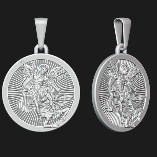 🗿 Saint Michael Archangel Pendant・ STL File for 3D printing・Cults