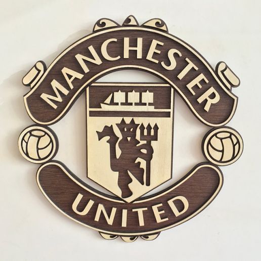 🛡️ Escudo do Manchester United cortado a laser ou cnc em mdf de dupla ...