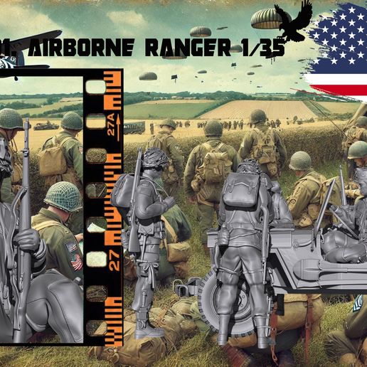 🪖 WW2 US 101ST AIRBORNE RANGER 1_35・ STL File for 3D printing・Cults