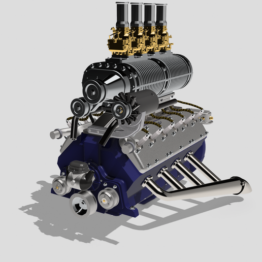 💭 Lincoln V12 Engine Complete 4 Versions Scale Modelling・ STL File for ...