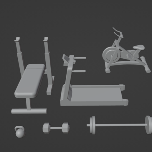 🎲 Modern 28mm Scale Gym Equipment Set STL – 3D Printable Urban Interior ...