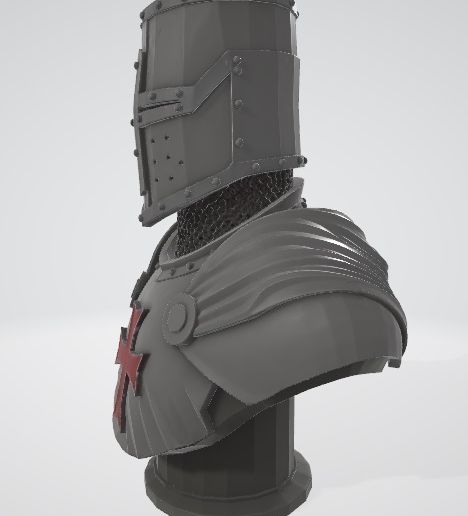 👤 Knight Templar - Medieval Crusader Bust・ STL File for 3D printing・Cults