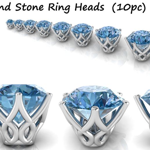 STL file Ring Heads Type 6 - 10pc 💍 ・3D printable model to download・Cults