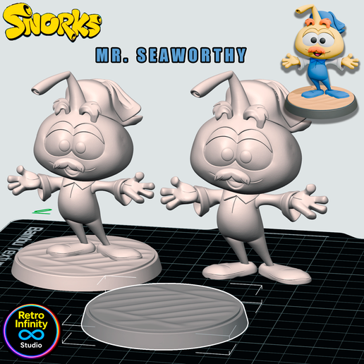 ♾️ Mr. Seaworthy - Snorks Pack 2 3D collectible figure (90mm) | Retro ...