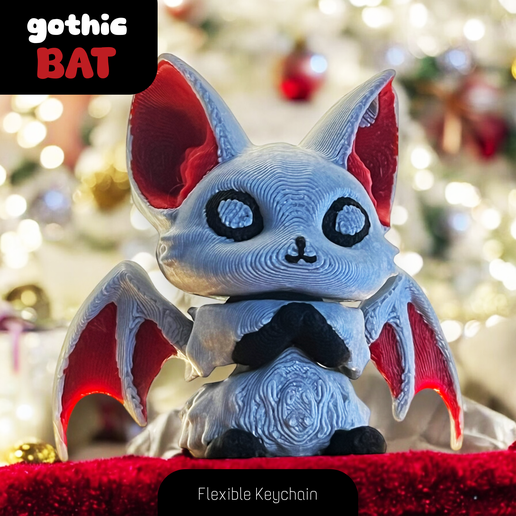 🦇 Gothic Bat Flexi Keychain・ STL File for 3D printing・Cults